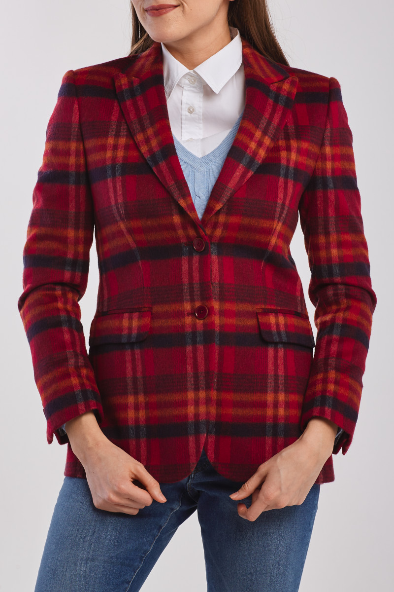 ZAKÓ GANT D1. BOLD CHECK BLAZER MAHOGNY RED | GANT HU