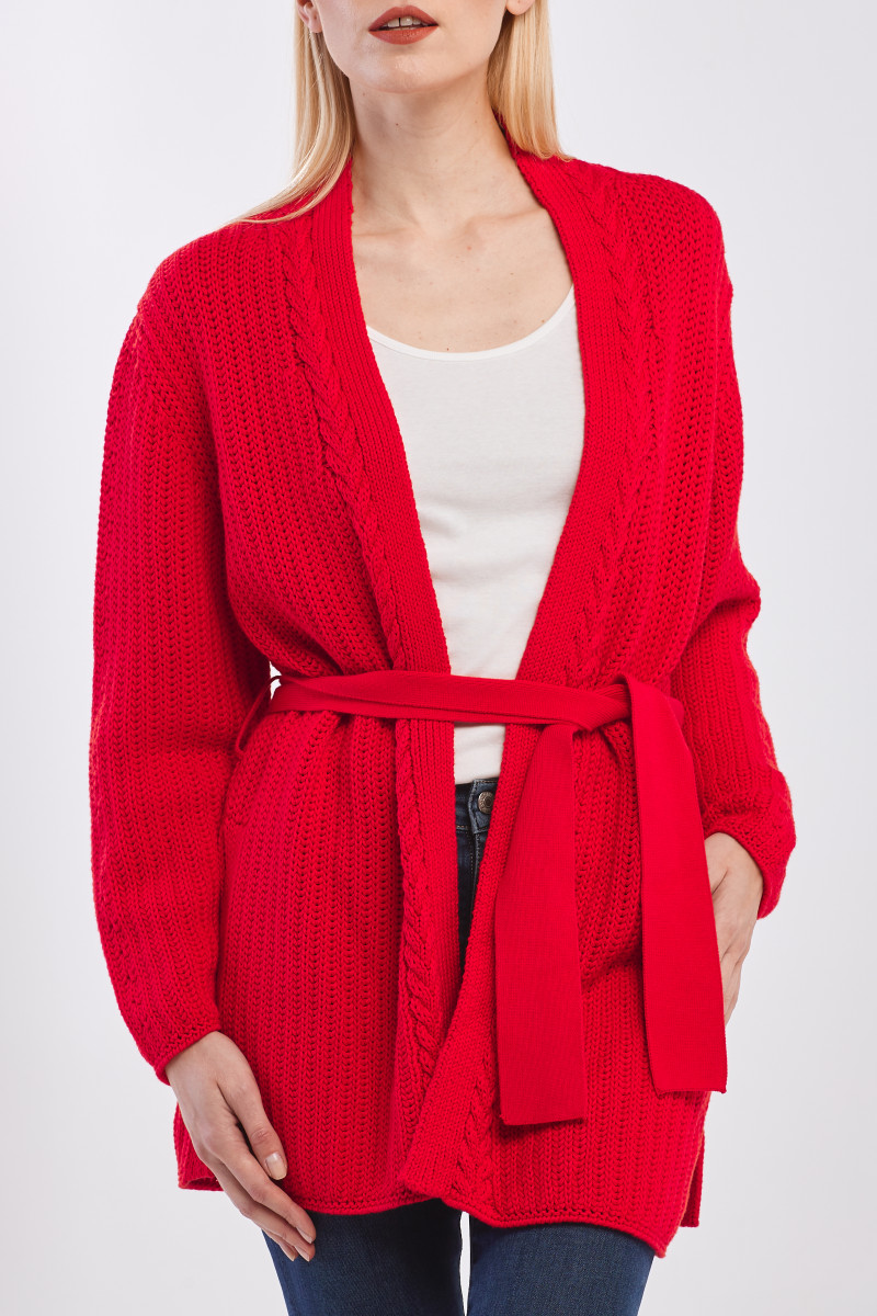 SVETER GANT D1. RIBBED COTTON CARDIGAN BRIGHT RED | GANT SK