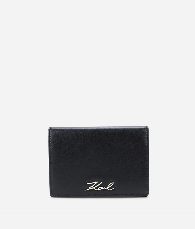 PENĚŽENKA KARL LAGERFELD K/SIGNATURE FOLD WALLET BLACK/GOLD | VERMONT CZ