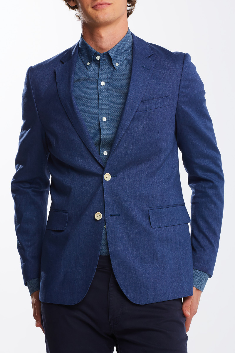 SAKO GANT D2. STRETCH LINEN SUIT BLAZER EVENING BLUE | GANT CZ
