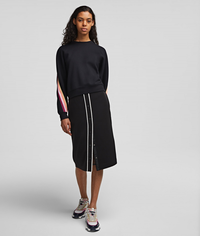 SUKŇA KARL LAGERFELD CADY SKIRT W/ SNAPS BLACK | VERMONT SK