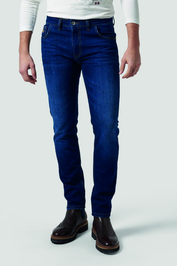FARMER LA MARTINA MAN TROUSES DENIM REGULAR FIT DARK INDIGO DENIM ...