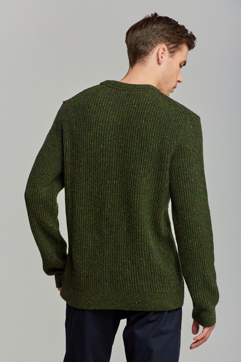 PULÓVER GANT D2. NEPS RIB C-NECK tartan green | GANT HU