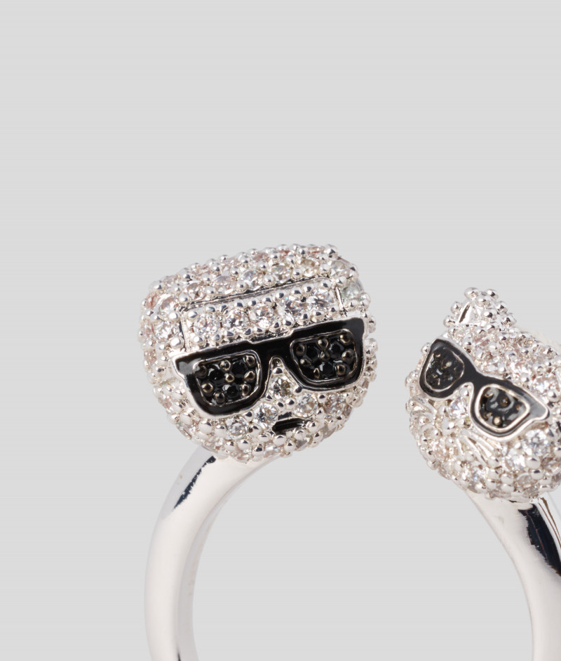 ÉKSZERE KARL LAGERFELD K/IKONIK PAVE K&C RING SILVER | VERMONT HU