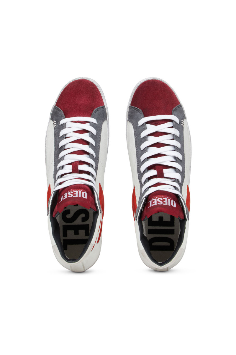 TENISKY DIESEL LEROJI S-LEROJI MID SNEAKERS WHITE/RHUBARB/RED | VERMONT SK