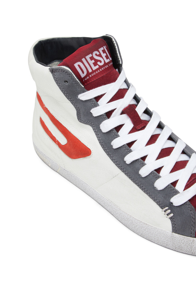 TENISKY DIESEL LEROJI S-LEROJI MID SNEAKERS WHITE/RHUBARB/RED | VERMONT SK