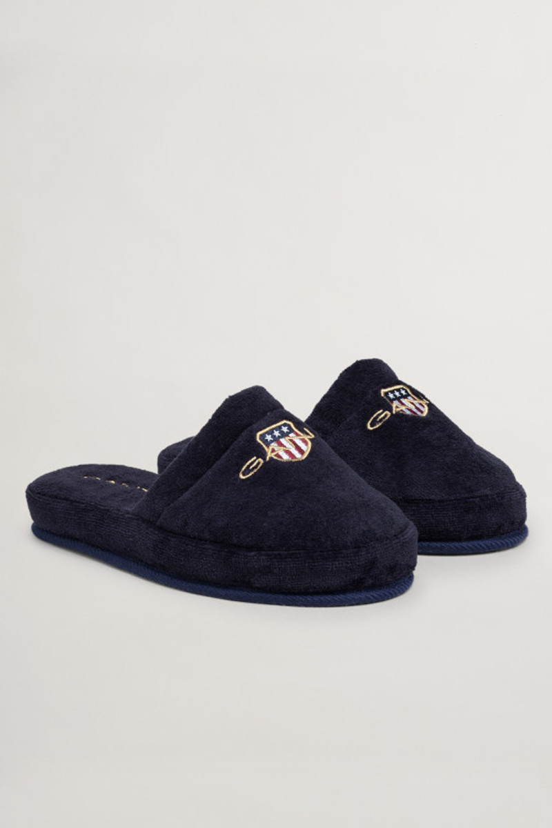 DOMÁCÍ OBUV GANT ARCHIVE SHIELD SLIPPERS EVENING BLUE | GANT CZ