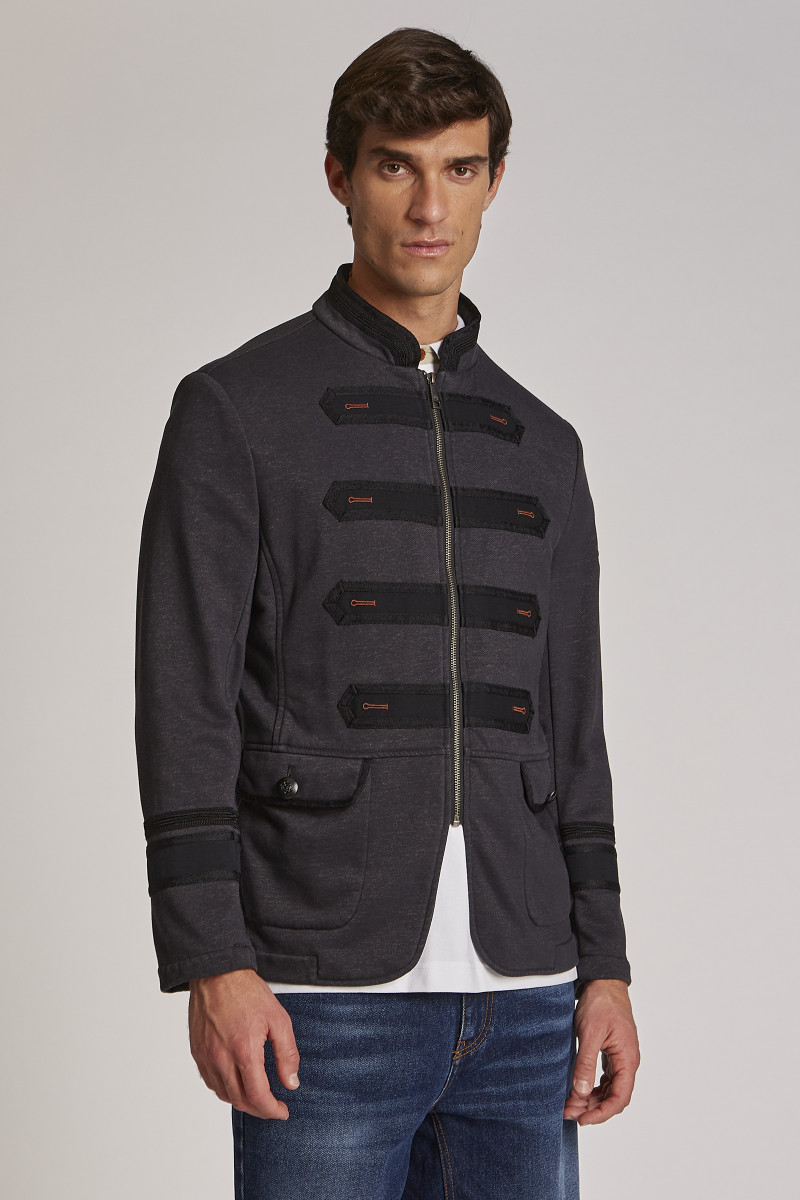 SAKO LA MARTINA MAN JACKET SURFACE FLEECE ASPHALT | VERMONT SK