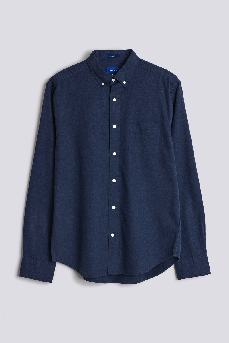 KOŠILE GANT D2. REG UT FLANNEL MELANGE SHIRT evening blue | GANT CZ
