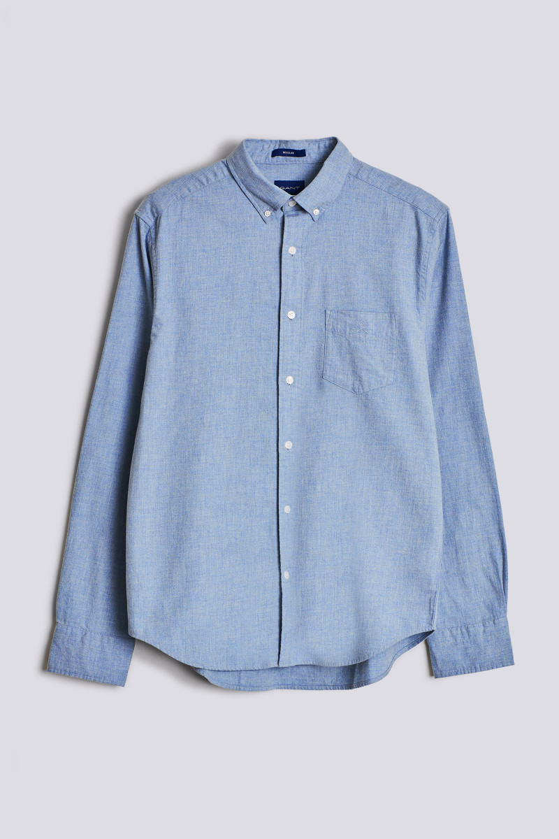 KOŠILE GANT D2. REG UT FLANNEL MELANGE SHIRT atlantic sea | GANT CZ