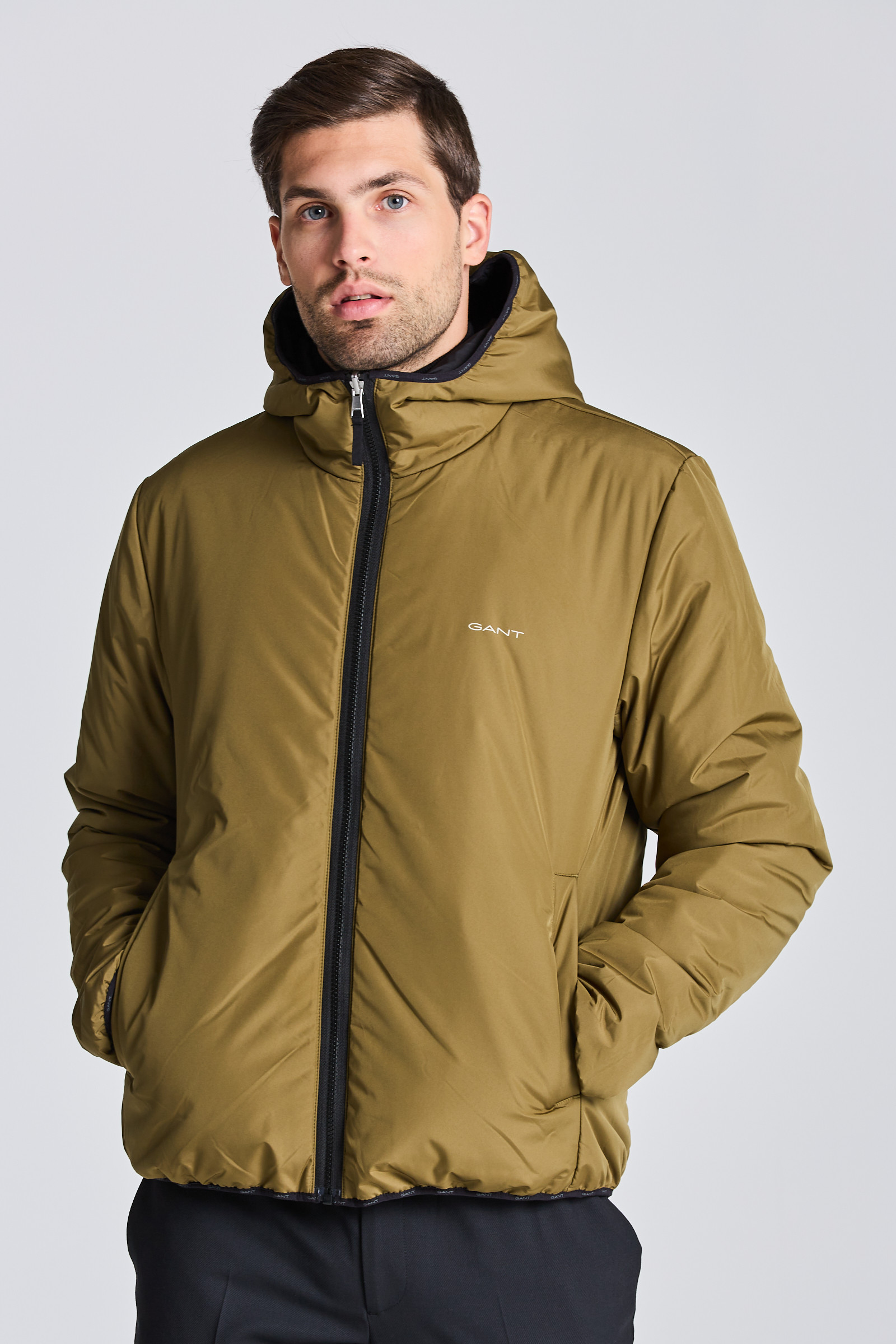 BUNDA GANT D1. REVERSIBLE HOODED JACKET EBONY BLACK | GANT CZ