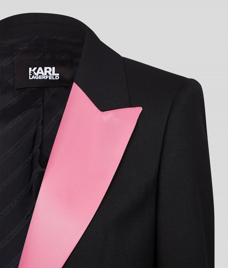 SAKO KARL LAGERFELD SATIN LAPEL TAILORED BLAZER BLACK | VERMONT CZ SAKO KARL LAGERFELD SATIN LAPEL TAILORED BLAZER BLACK | VERMONT CZ