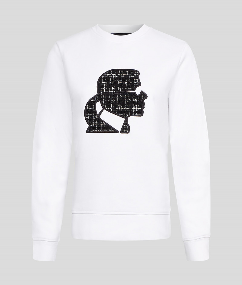 MIKINA KARL LAGERFELD BOUCLE KARL PROFILE SWEATSHIRT WHITE | VERMONT CZ