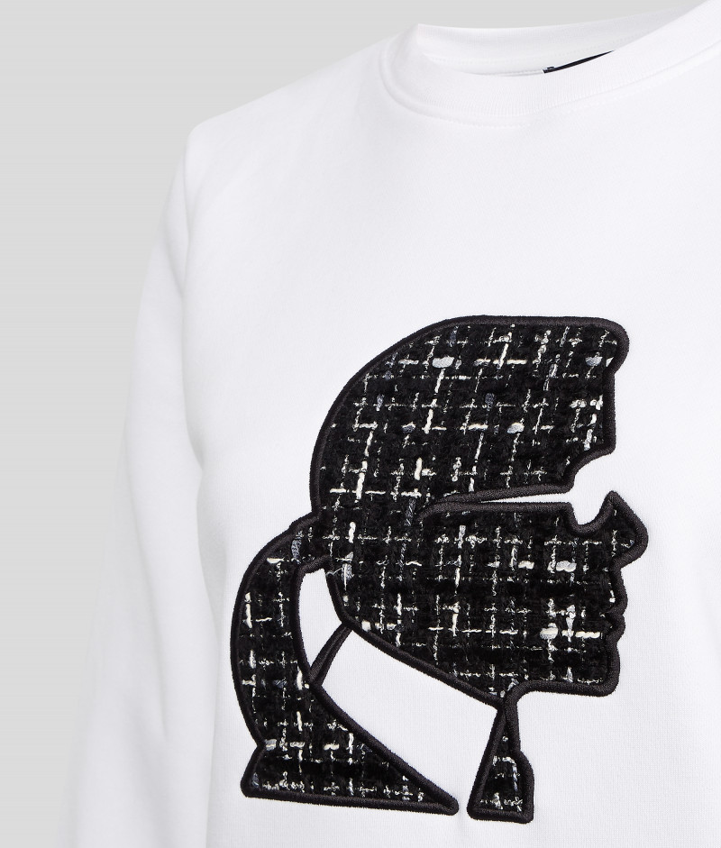 MIKINA KARL LAGERFELD BOUCLE KARL PROFILE SWEATSHIRT WHITE | VERMONT CZ