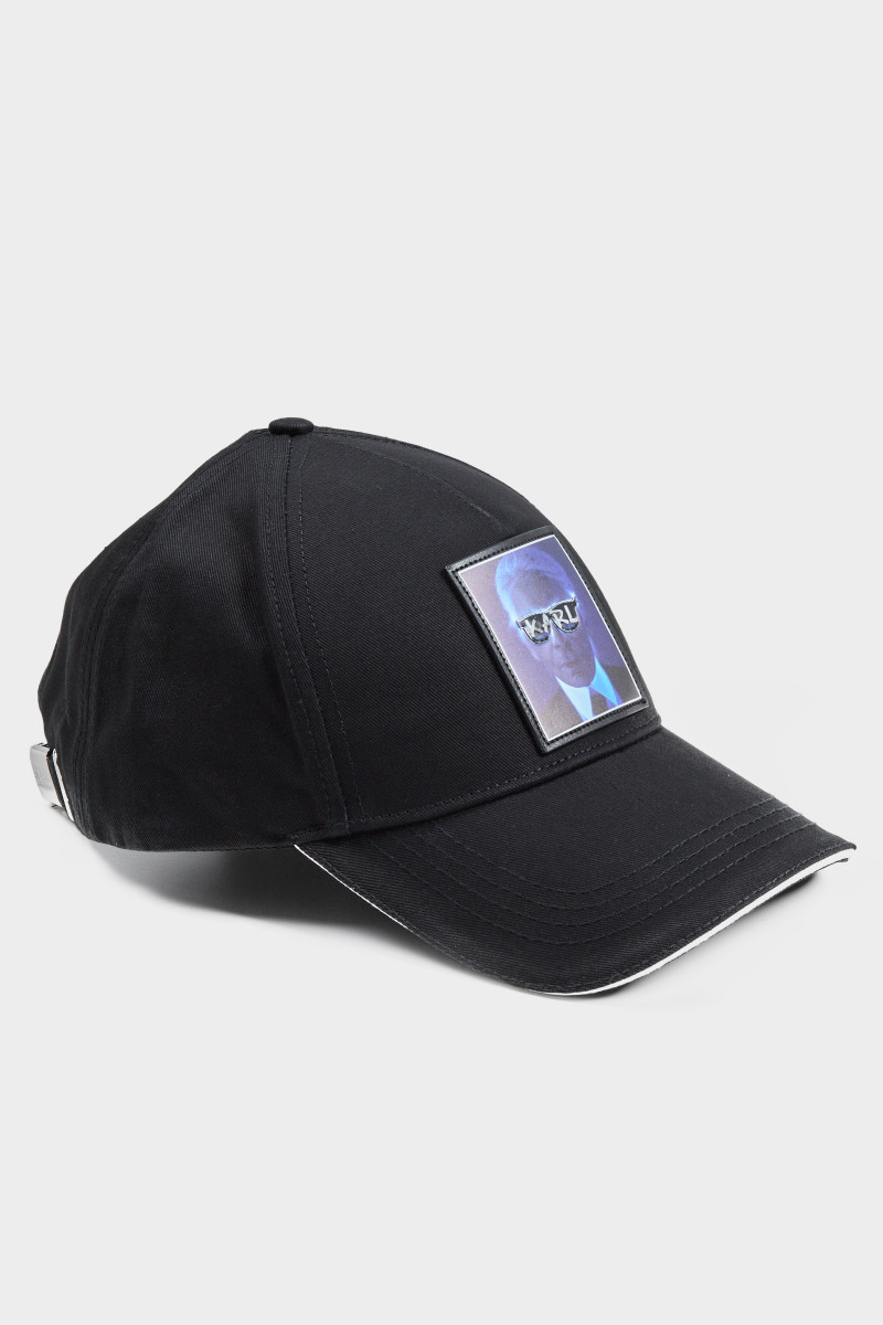 SAPKA KARL LAGERFELD KARL ARCHIVE CAP BLACK | VERMONT HU