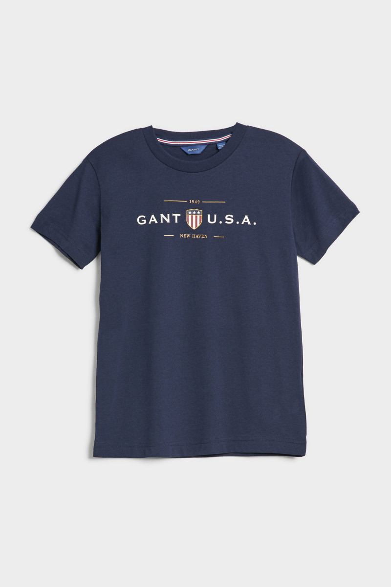 TRIČKO GANT D1. BANNER SHIELD SS T-SHIRT EVENING BLUE | GANT CZ