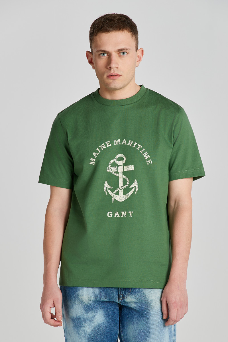 TRIČKO GANT D2. MARITIME T-SHIRT LEAF GREEN | GANT CZ