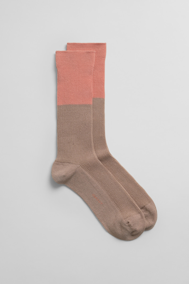 PONOŽKY GANT D2. COLOR BLOCK SOCKS CONCRETE BEIGE | GANT CZ