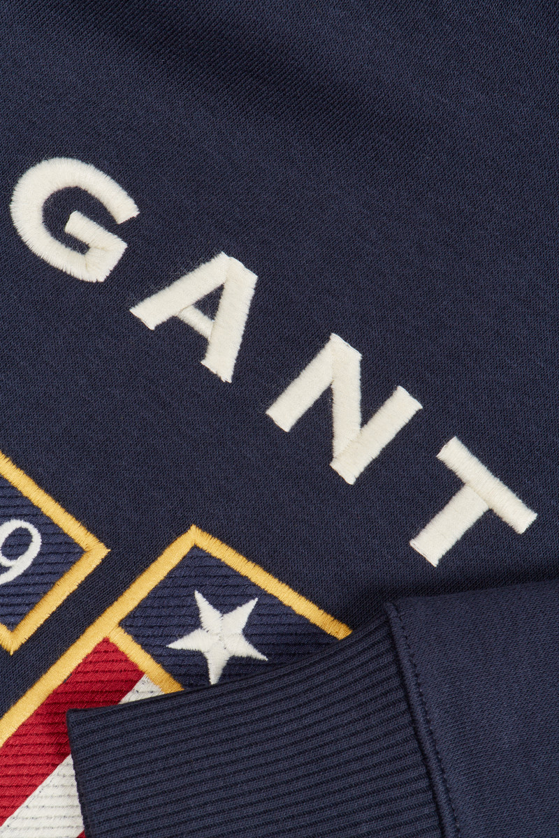 MIKINA GANT D1. BANNER SHIELD HOODIE evening blue | GANT CZ