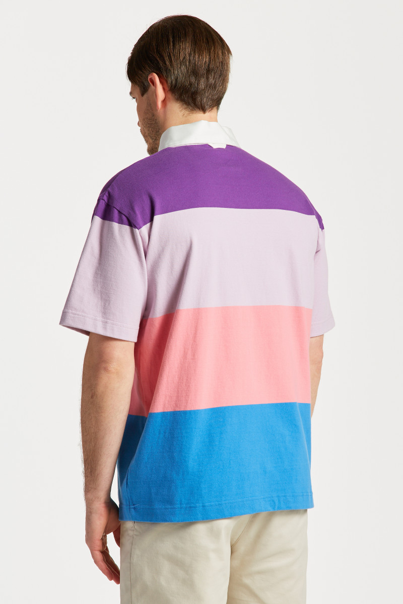 POLOKOŠILE GANT RETRO BLOCK STRIPE SS RUGGER dark violet | GANT CZ