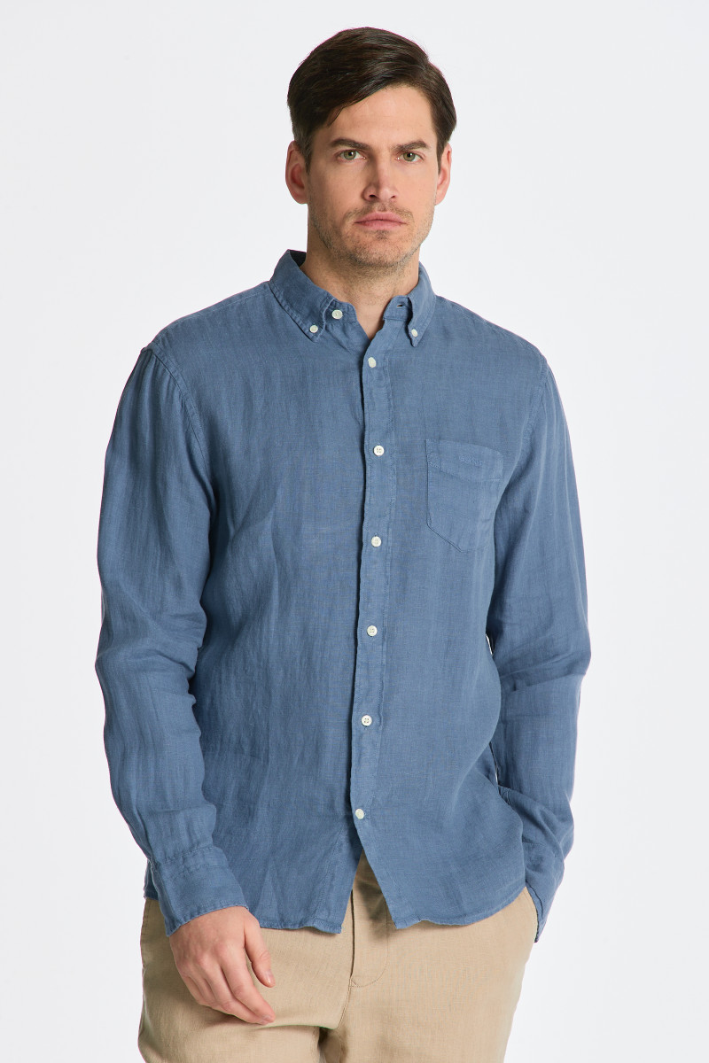 KOŠILE GANT REG UT GMNT DYED LINEN SHIRT SALTY SEA | GANT CZ