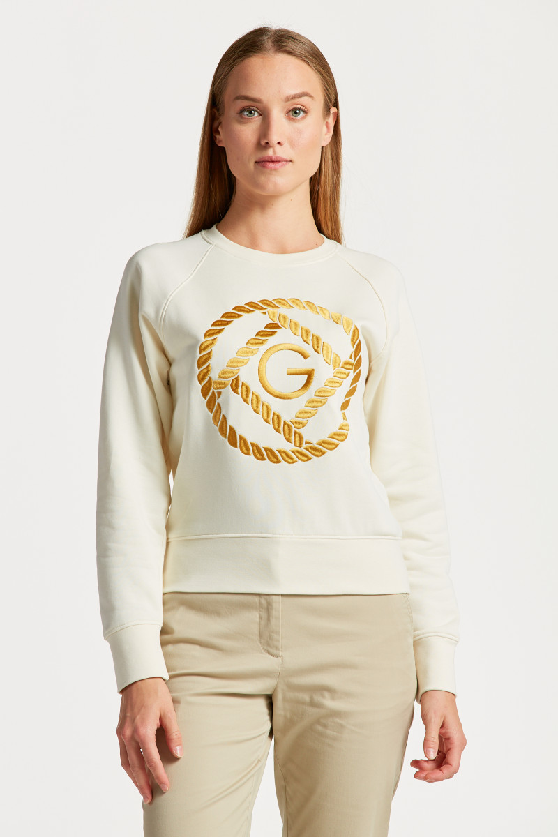 MIKINA GANT ROPE ICON C-NECK SWEAT CREAM | GANT CZ