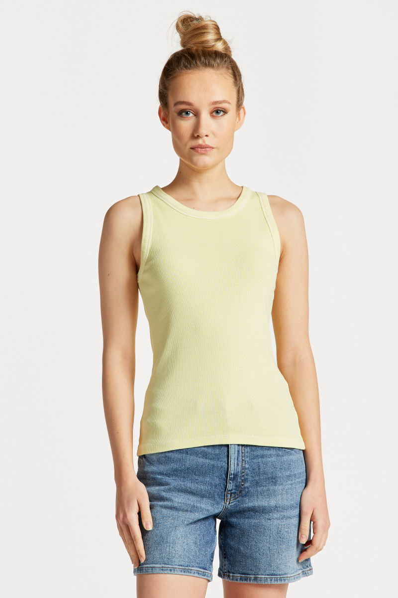 TOP GANT SUNFADED HIGH NECK RIB TANK TOP LEMONADE YELLOW | GANT CZ