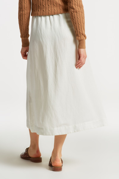 SUKŇA GANT LINEN VISCOSE MIDI SKIRT eggshell | GANT SK