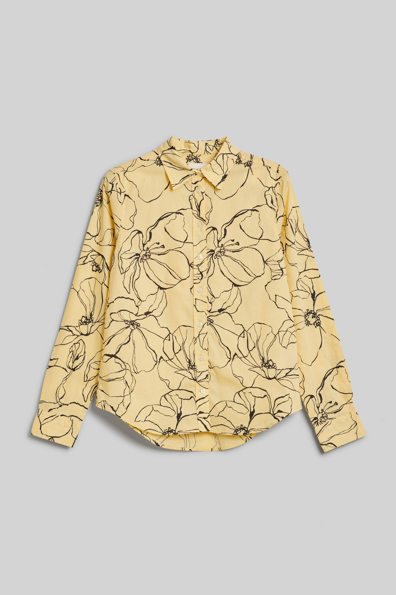 KOŠILE GANT REG LINE DRAWING COT VOILE SHIRT dusty light yellow | GANT CZ