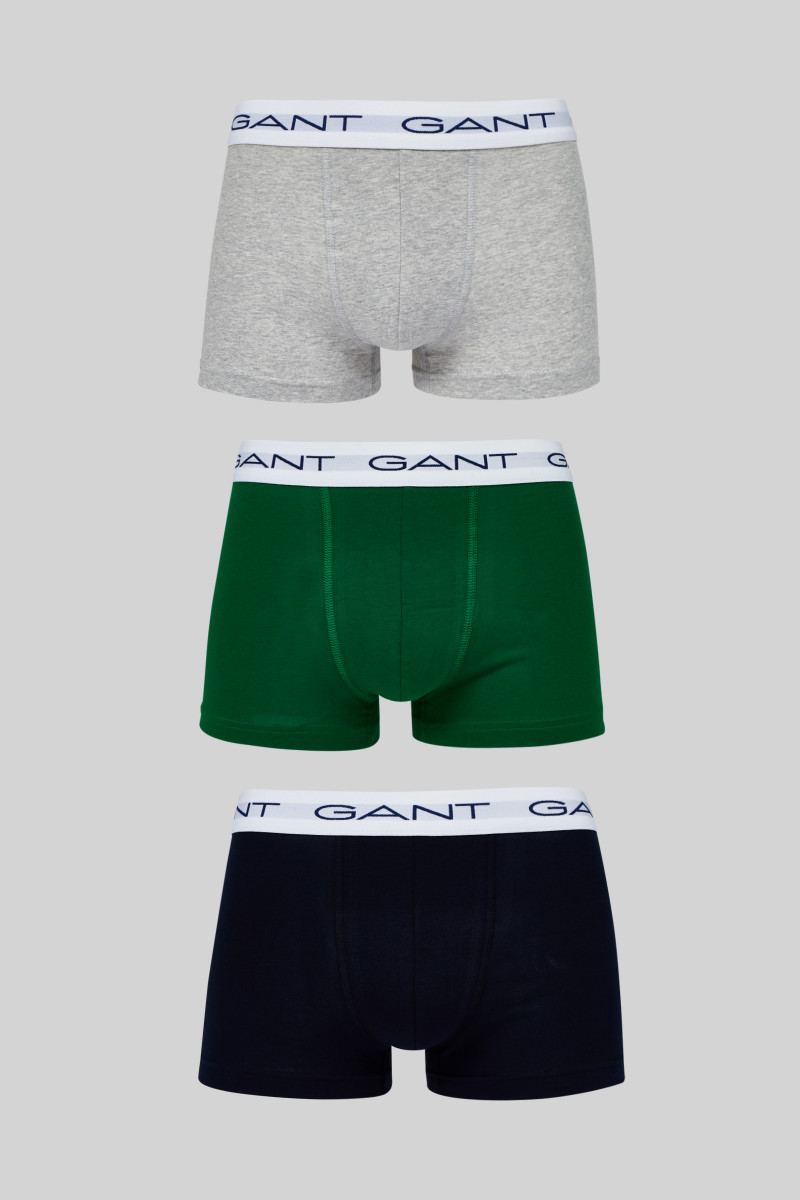 SPODNÍ PRÁDLO GANT TRUNK 3-PACK LIGHT GREY MELANGE | GANT CZ