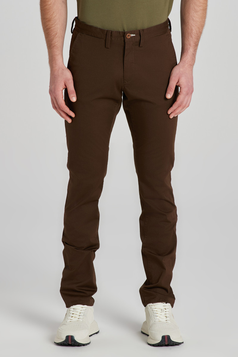 KALHOTY GANT SLIM TWILL CHINOS RICH BROWN | GANT CZ
