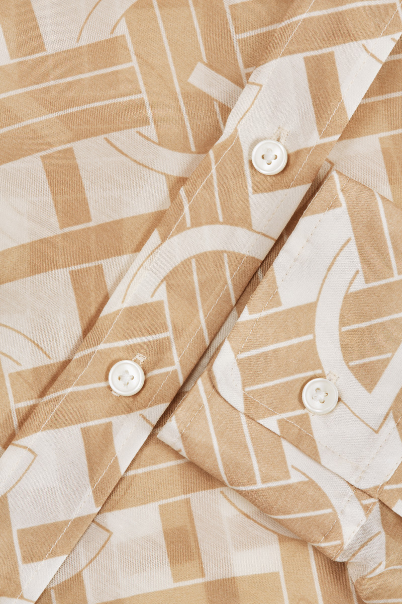 KOŠILE GANT REG G PATTERN COT SILK SHIRT dark khaki | GANT CZ