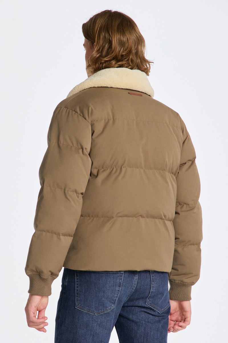 BUNDA GANT FLANNEL PADDED PUFFER JACKET desert brown | GANT SK