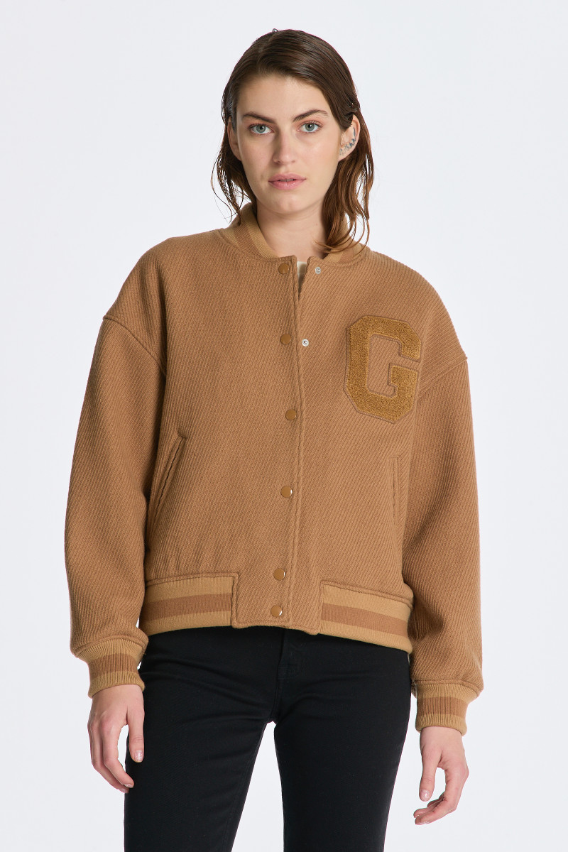 BUNDA GANT WOOL TWILL VARSITY JACKET WARM KHAKI | GANT CZ