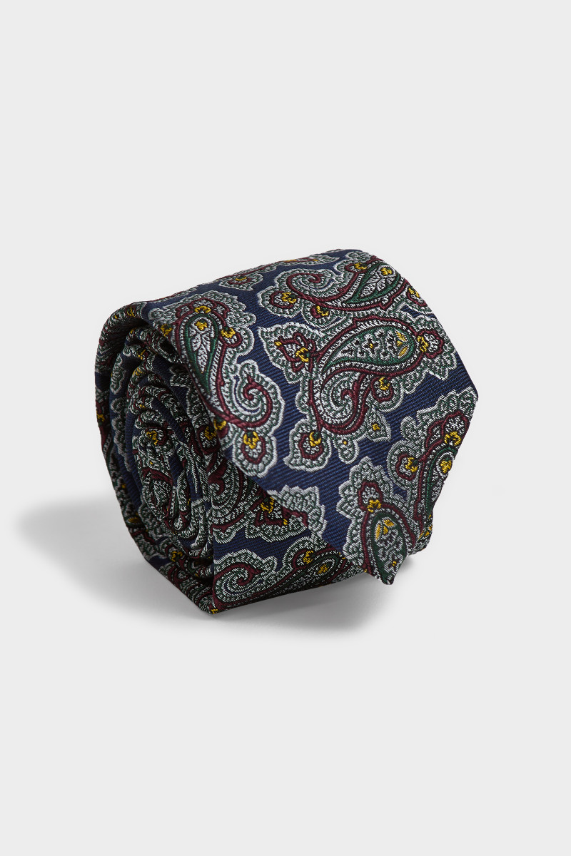 KRAVATA GANT SILK PAISLEY TIE DEEP BLUE | GANT CZ