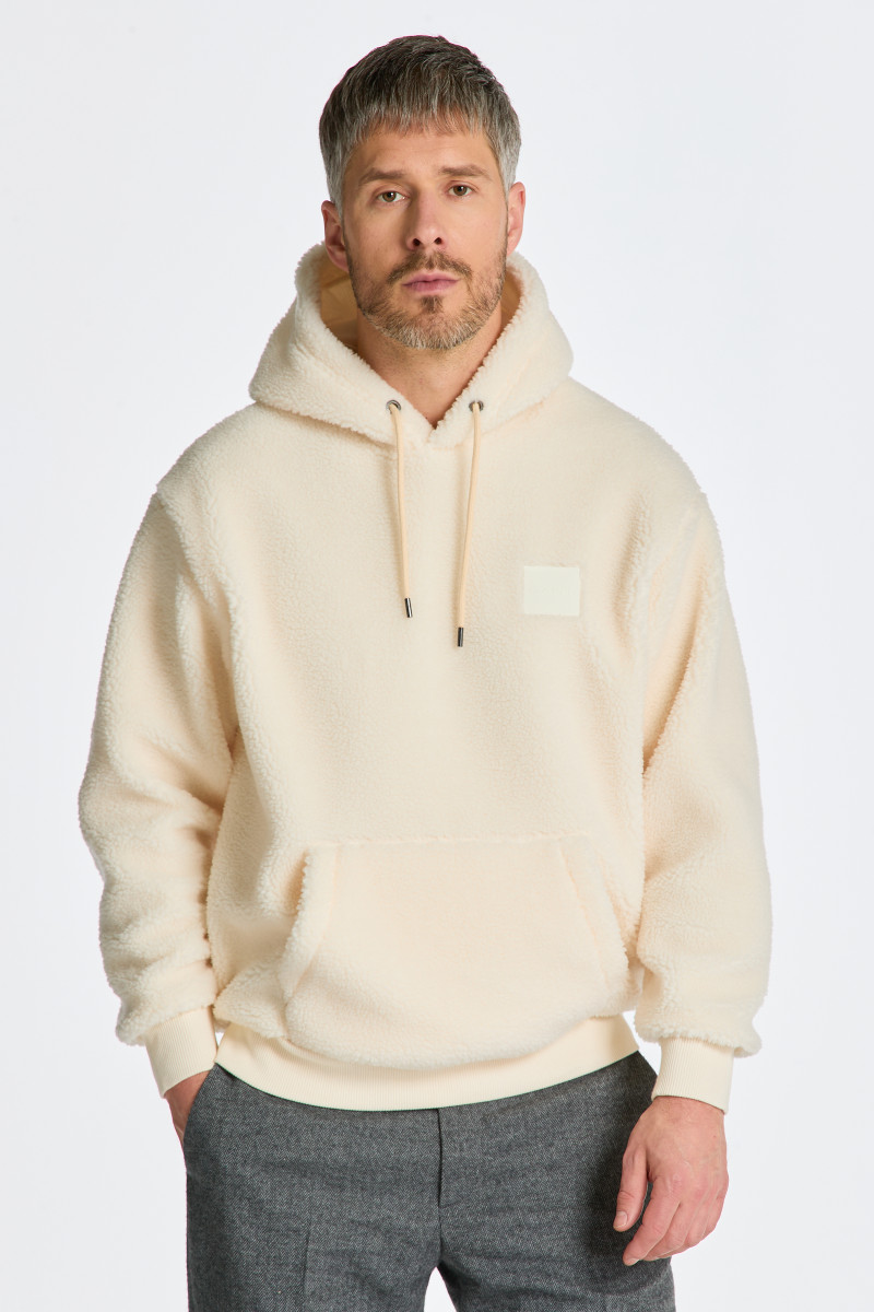 MIKINA GANT FLEECE HOODIE CREAM | GANT CZ