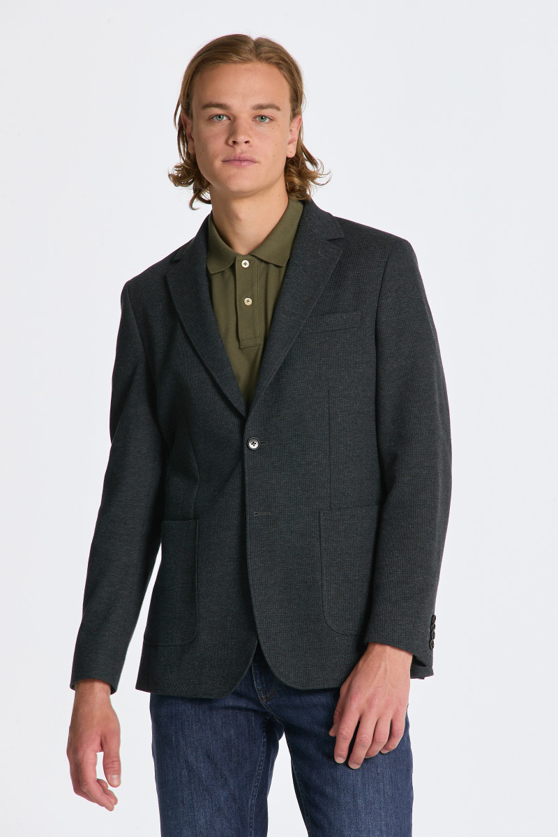 SAKO GANT JERSEY BLAZER ANTRACIT MELANGE | GANT SK