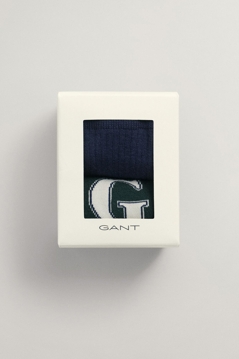 PONOŽKY GANT G SOCKS 2-PACK GIFT BOX TARTAN GREEN | GANT CZ