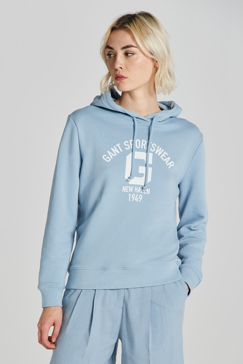 MIKINA GANT REG LOGO HOODIE DOVE BLUE | GANT CZ