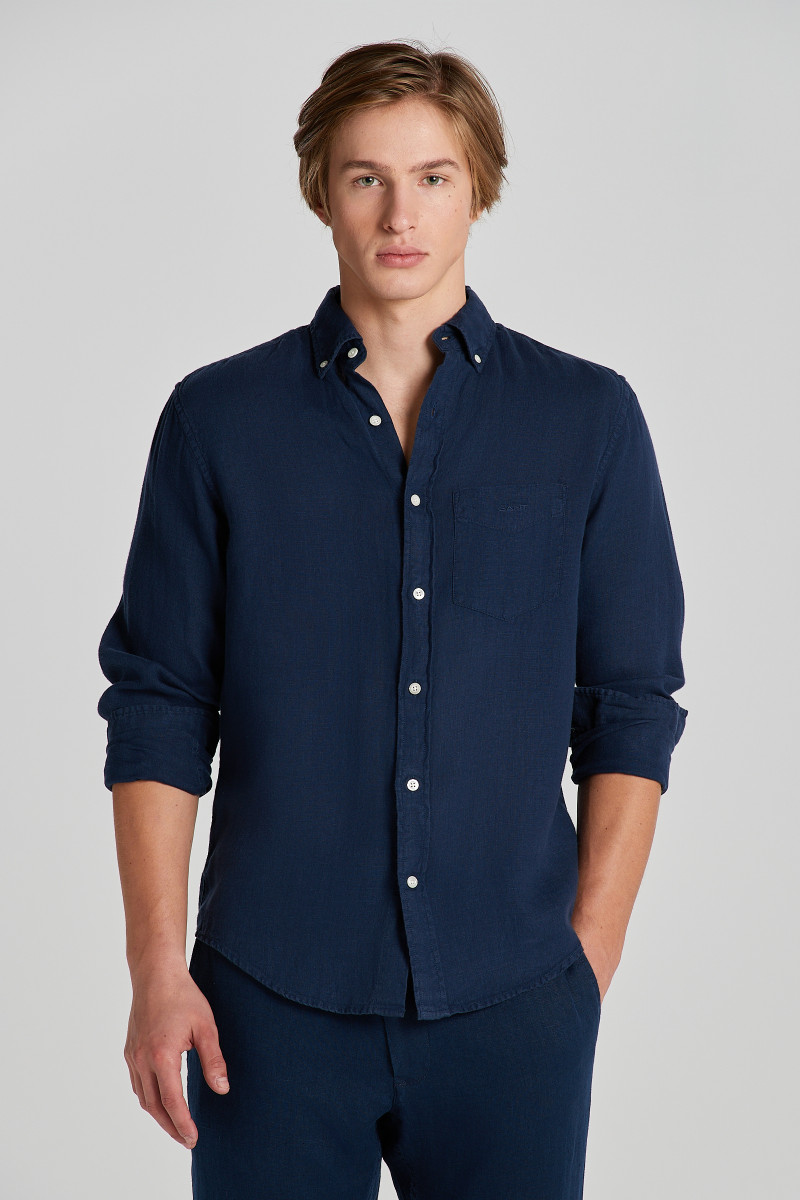 KOŠILE GANT REG GMNT DYED LINEN SHIRT MARINE | GANT CZ