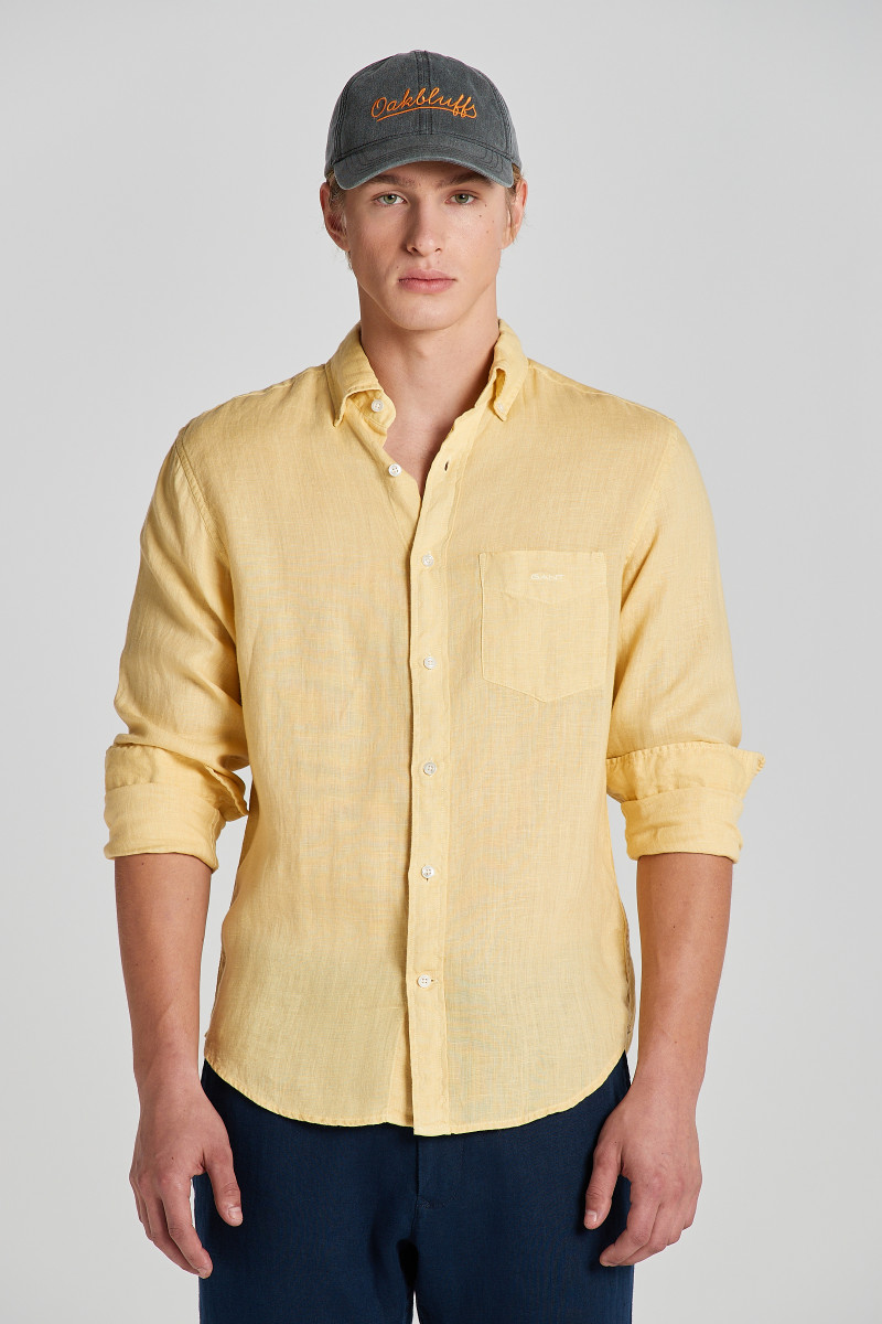 KOŠILE GANT REG GMNT DYED LINEN SHIRT DUSTY YELLOW | GANT CZ