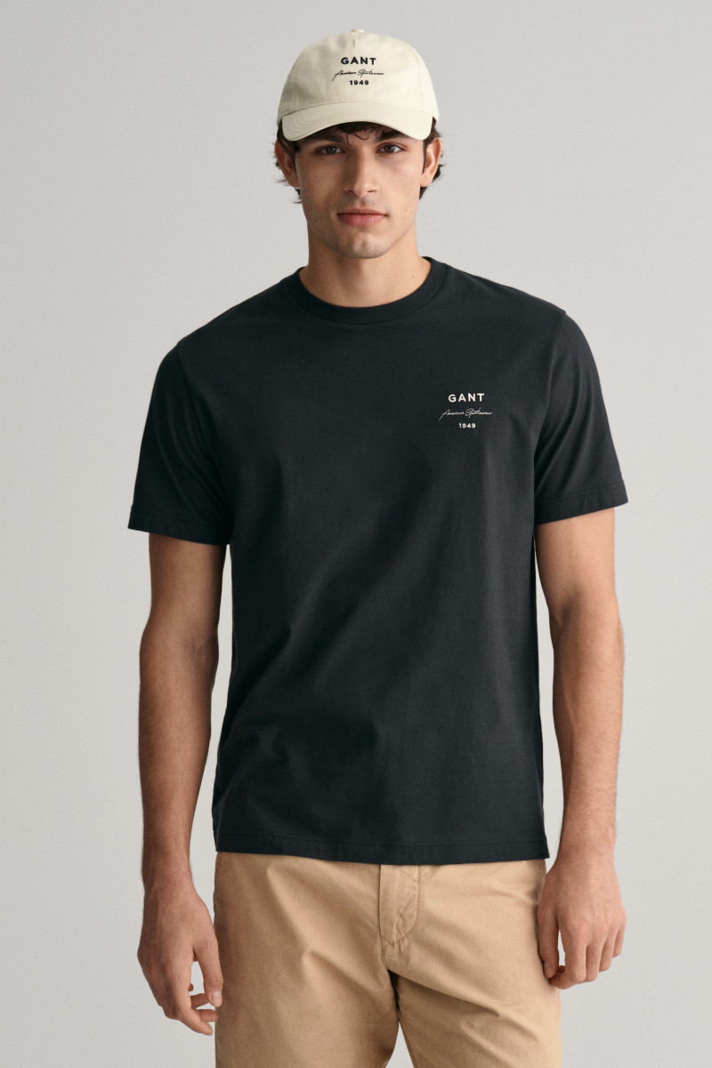 TRIČKO GANT LOGO SCRIPT SS T-SHIRT BLACK | GANT CZ