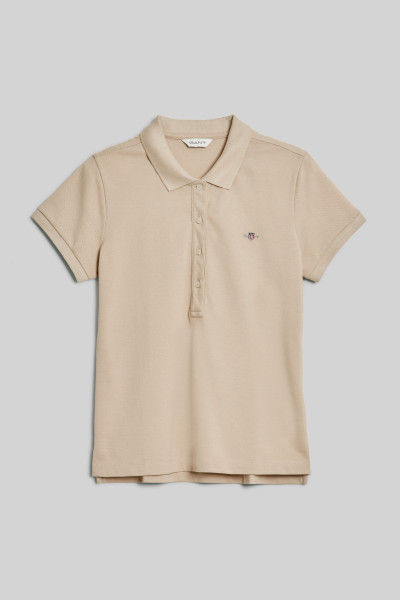 POLOKOŠEĽA GANT SLIM SHEILD CAP SLEEVE PIQUE POLO dry sand | GANT SK