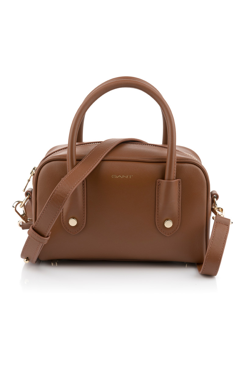 KABELKA GANT ICONIC MINI LEATHER BAG COGNAC BROWN | GANT CZ
