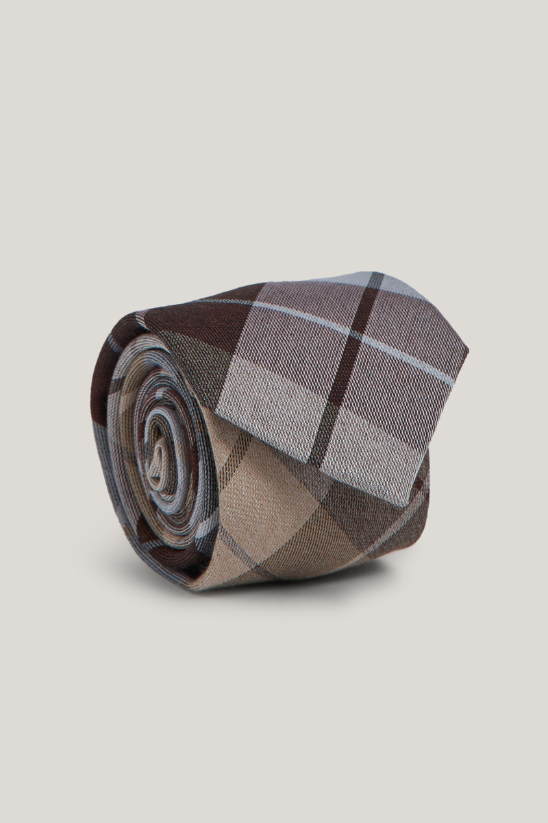 KRAVATA GANT CHECK COTTON SILK TIE WARM KHAKI | GANT CZ