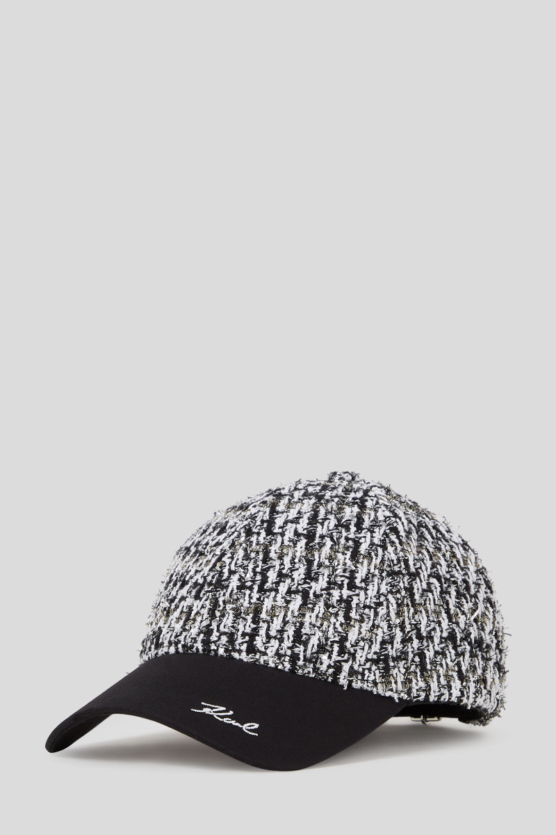 SAPKA KARL LAGERFELD K/SIGNATURE SP BOUCLE CAP BLACK MULTI | VERMONT HU