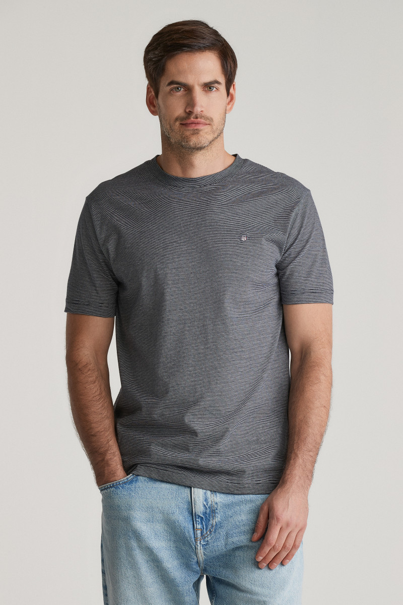 TRIČKO GANT SMALL STRIPE T-SHIRT EVENING BLUE | GANT CZ