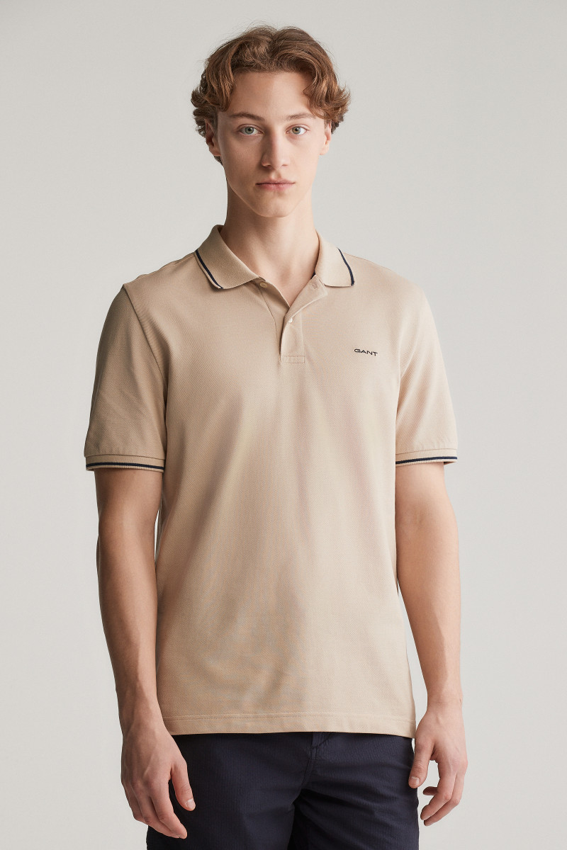 POLOKOŠILE GANT TIPPING SS PIQUE POLO DRY SAND | GANT CZ