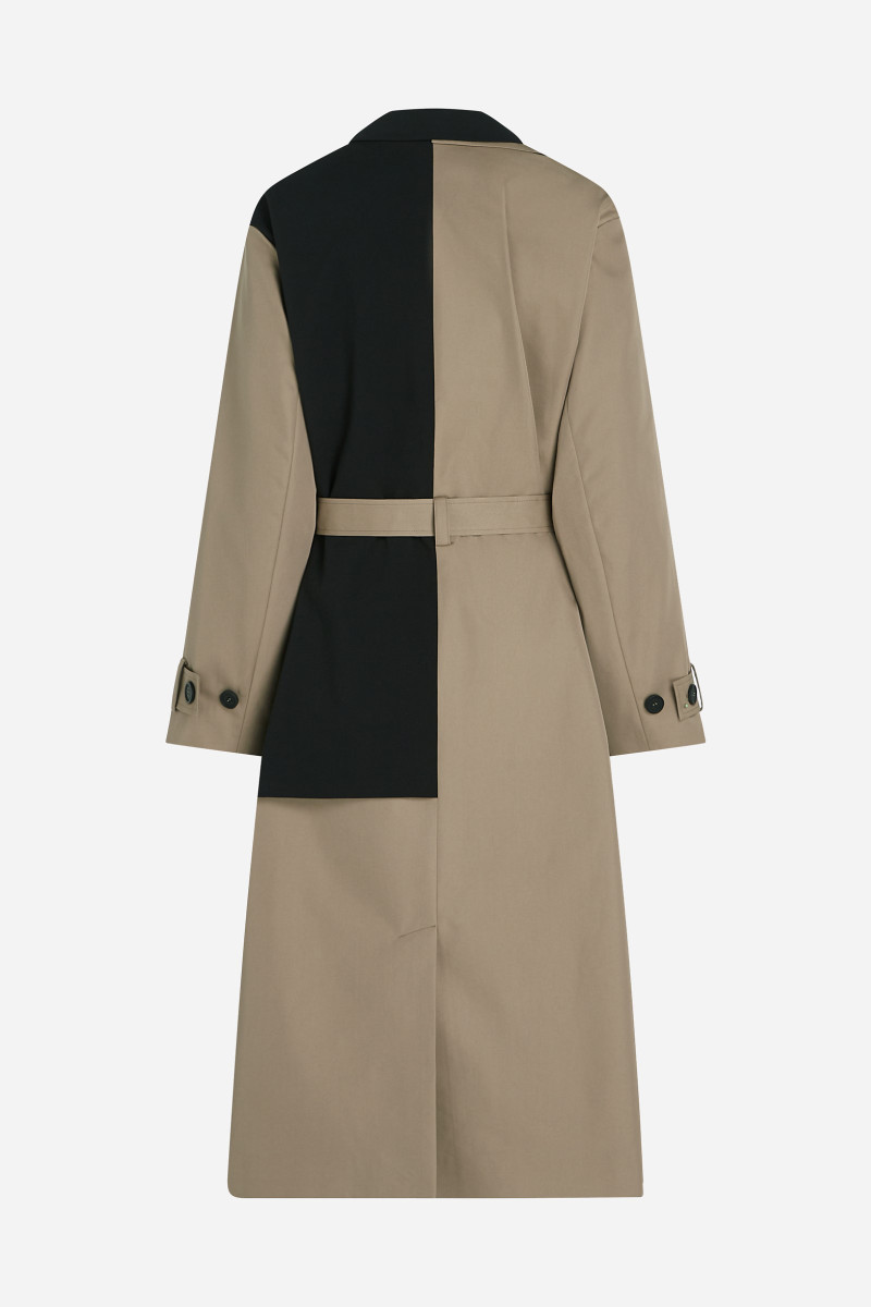 KABÁT KARL LAGERFELD JEANS KLJ MIXED MATERIAL TRENCH DESERT TAUPE ...