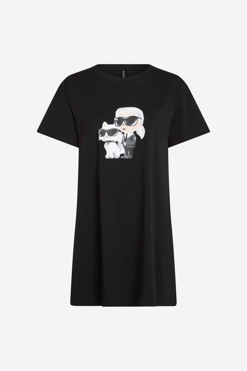 PYŽAMO KARL LAGERFELD IKON SKETCH SS PJ DRESS BLACK | VERMONT CZ